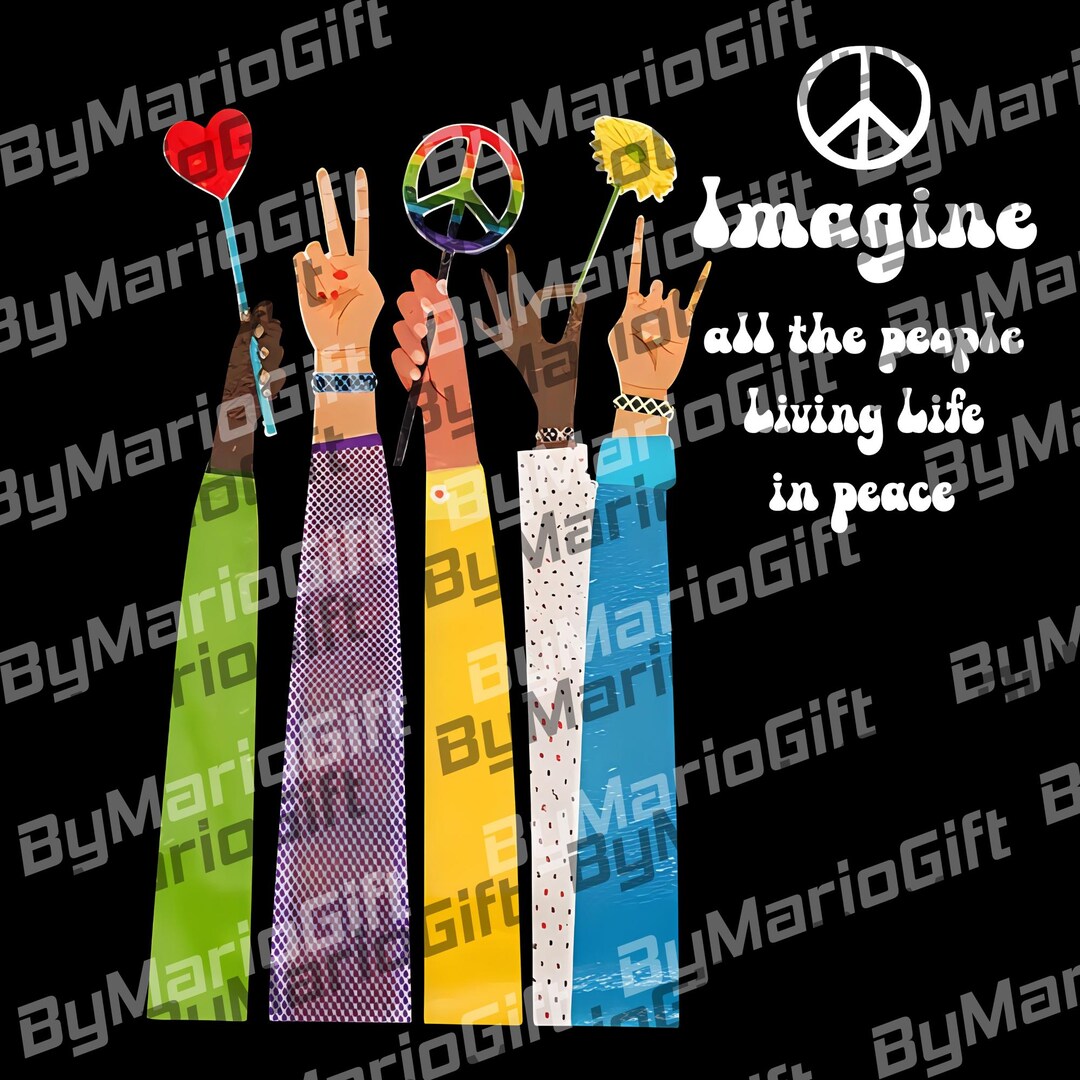 Imagine Peace SVG, Imagine All the People Living Life in Peace PNG ...