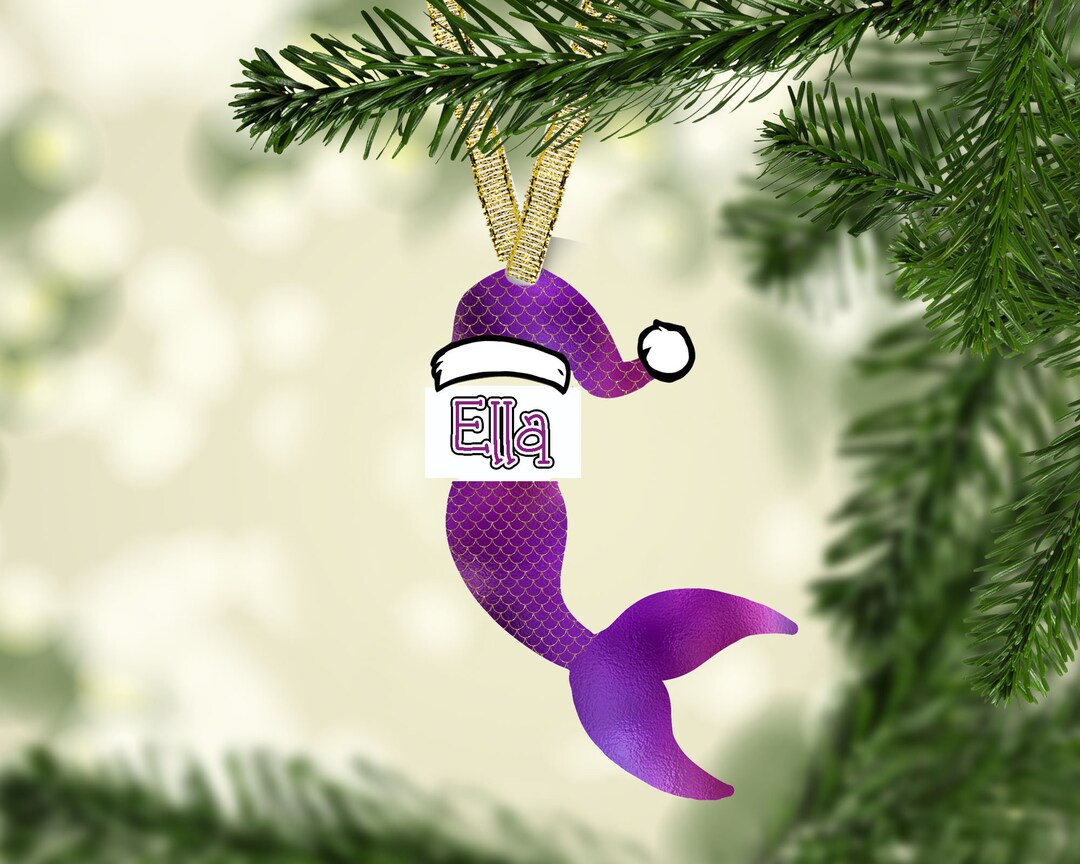 Mermaid Santa Ornament Design Girls Mermaid Ornament - Etsy