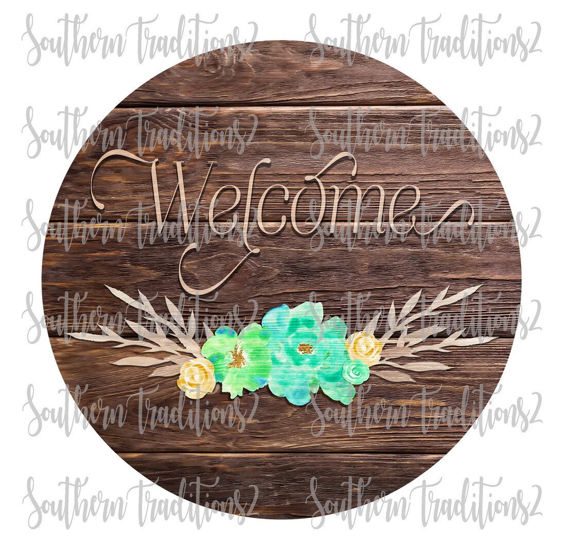Wooden Floral Welcome Sign Sublimation Blank for Halebounds - Etsy