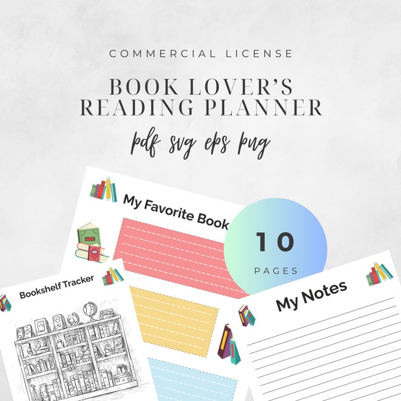 Reading Planner – Printable Book Journal, Digital Reading Log & Tracker ...