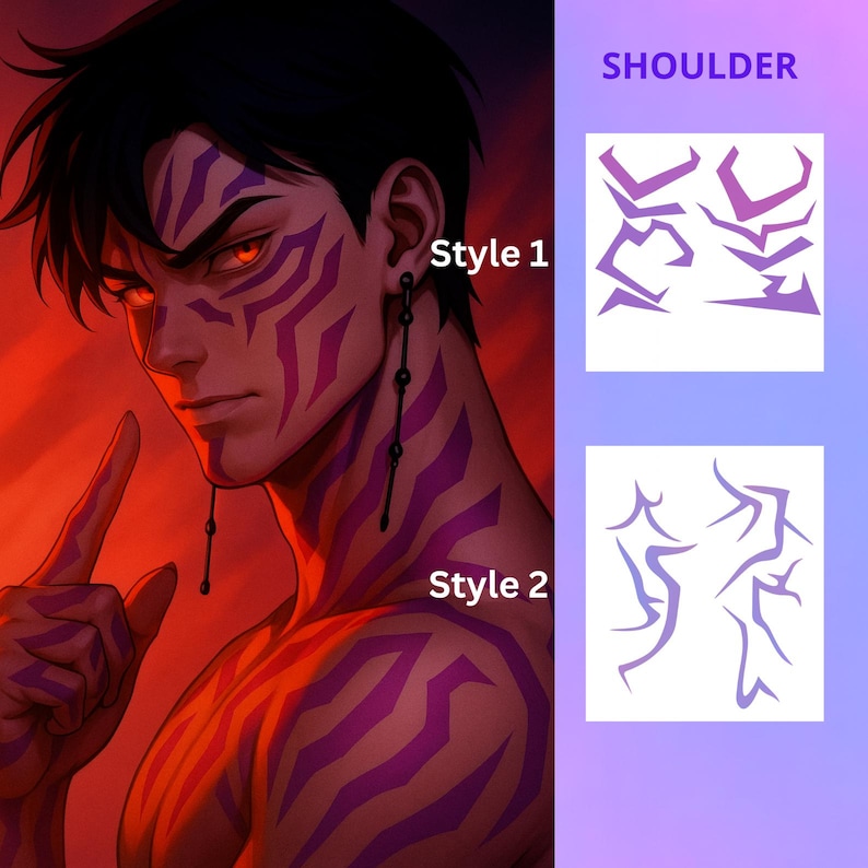 Kpop Demon Hunters Tattoos Set: Jinu Demon Marks Temporary Tattoos ...