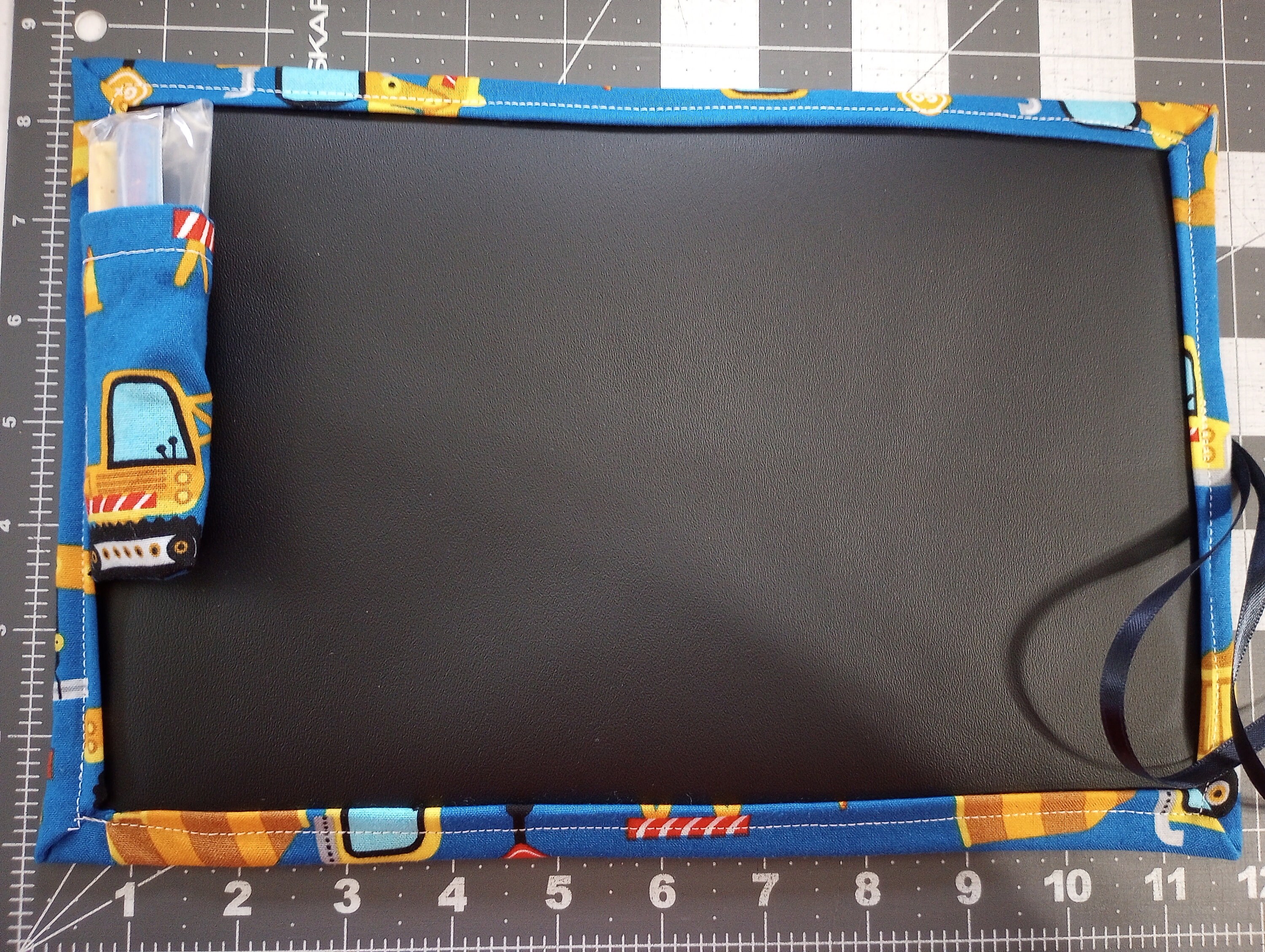 Chalkboard Play Mat / Small / Construction Trucks on Blue - Etsy