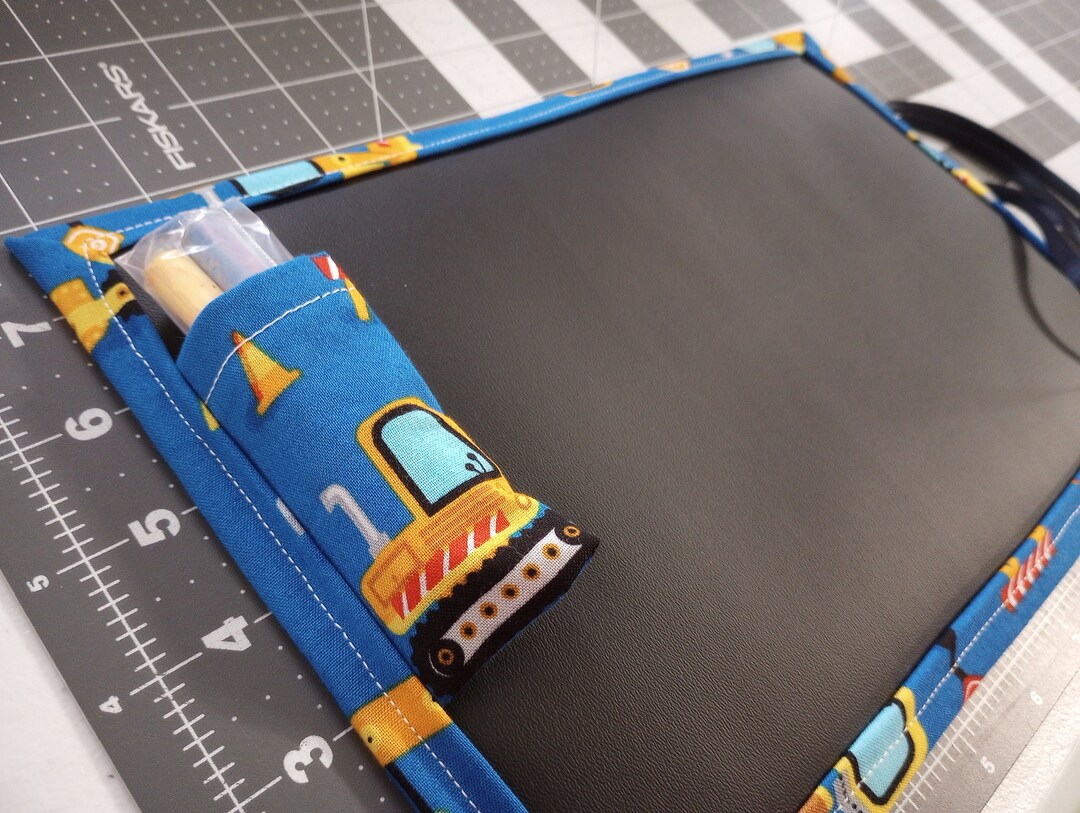 Chalkboard Play Mat / Small / Construction Trucks on Blue - Etsy