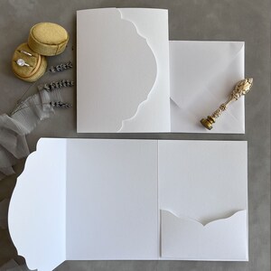 White Pocketfold Invitation Envelopes | Vintage Style Pocket Fold ...