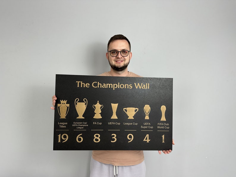 Black Wooden Liverpool FC Champion Wall, Сhampion Wall Liverpool Frame ...