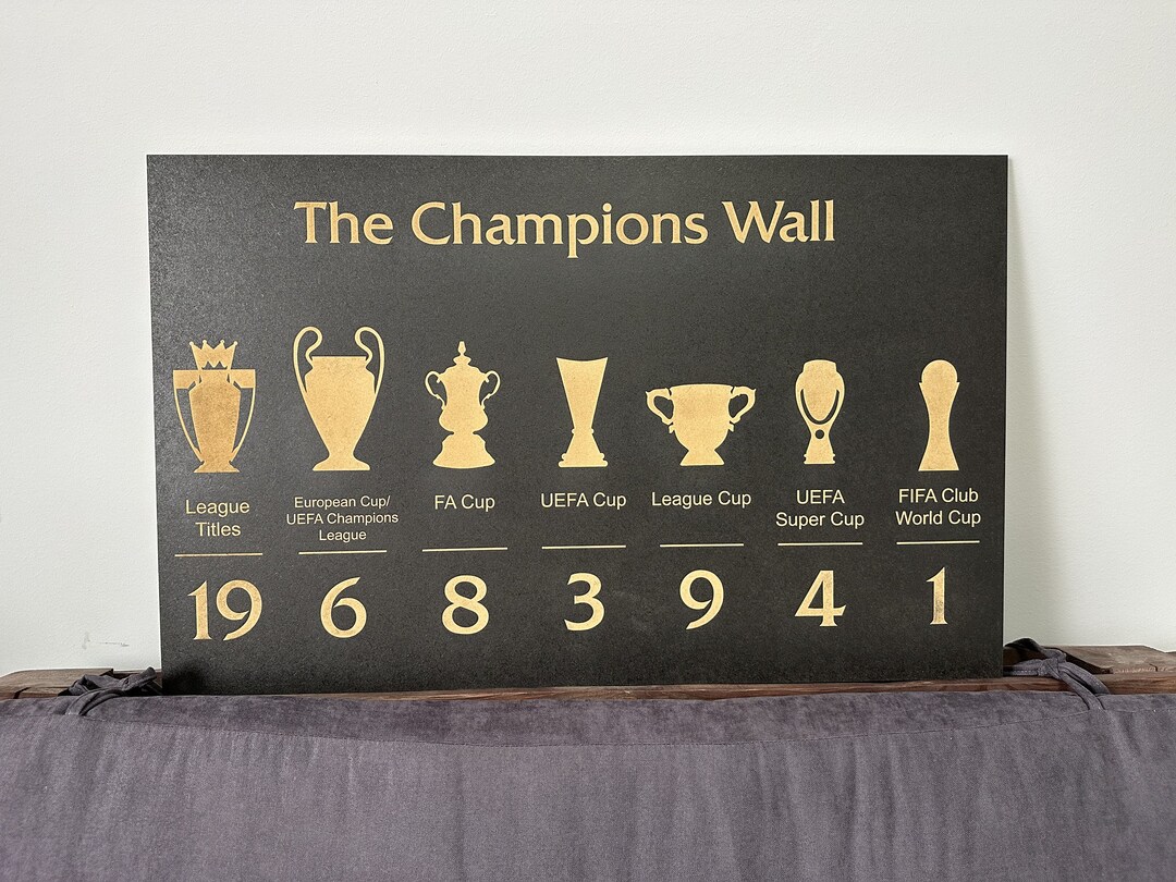 Black Wooden Liverpool FC Champion Wall, Сhampion Wall Liverpool Frame ...