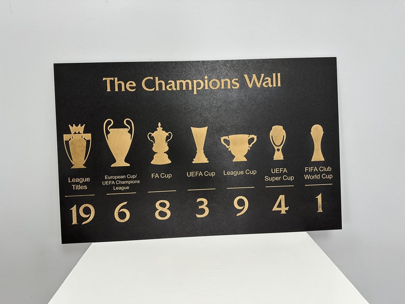 Black Wooden Liverpool FC Champion Wall, Сhampion Wall Liverpool Frame ...