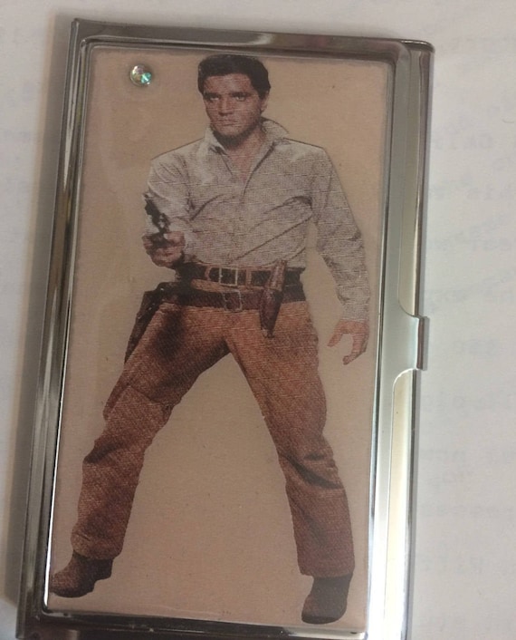 Retro Elvis Silver Business Card Holder Credit Card Case - Etsy