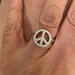 Retro Mod Crystal Peace Sign Silver Ring - Size 8 - Etsy