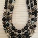 Retro Black/ivory Jasper Dalmation Quartz Crystal Bead 3-strand ...