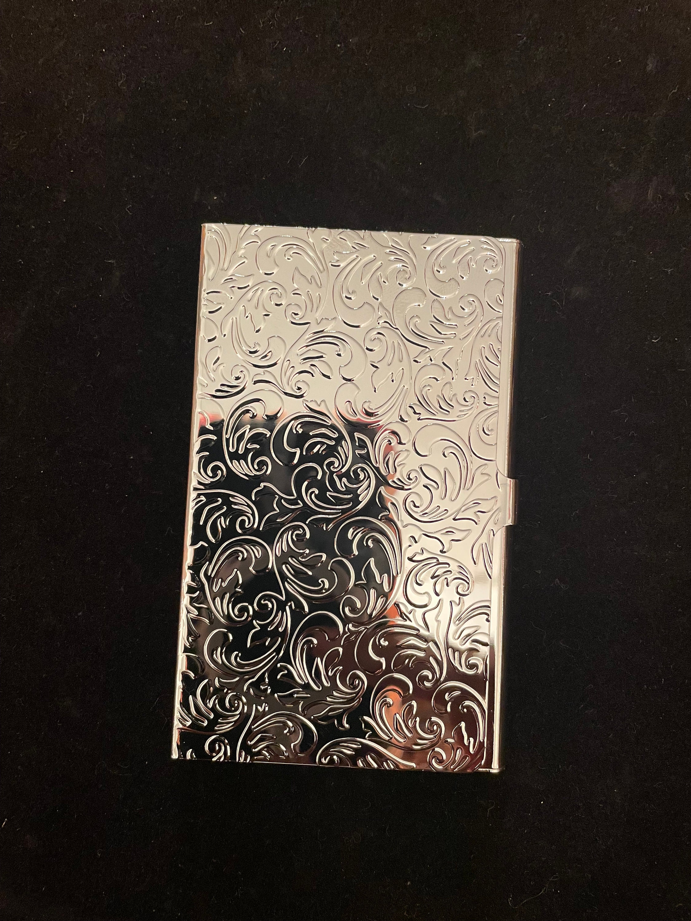 Retro Florentine Silver Business Credit Card Holder I.D. Case - Etsy