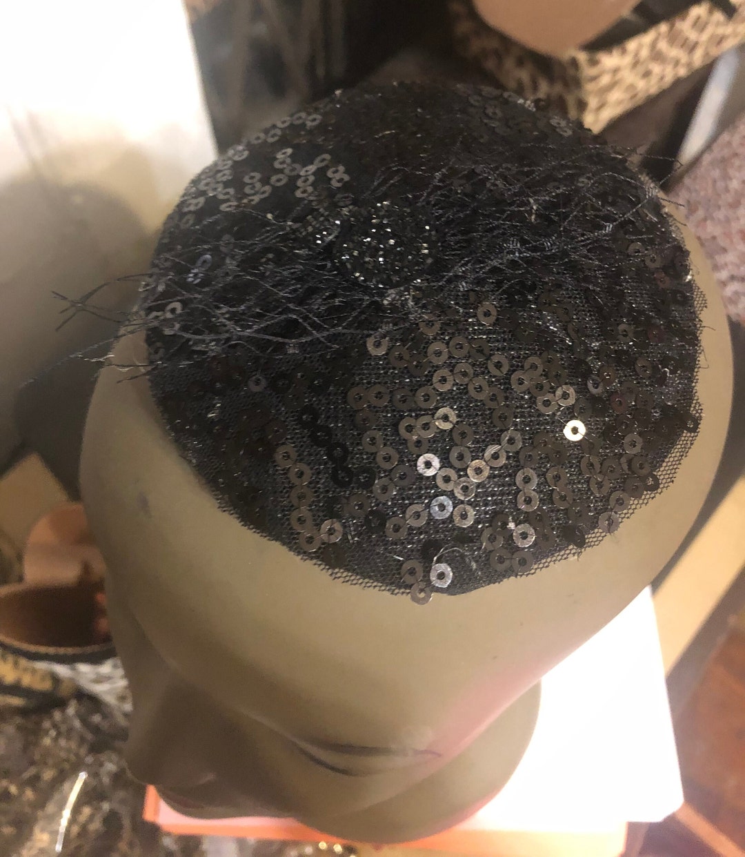 Retro Black Sequin Round Felt Fascinator W/ Alligator Clip - Etsy