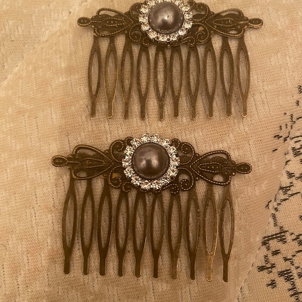 Bejeweled Hair Combs - Etsy