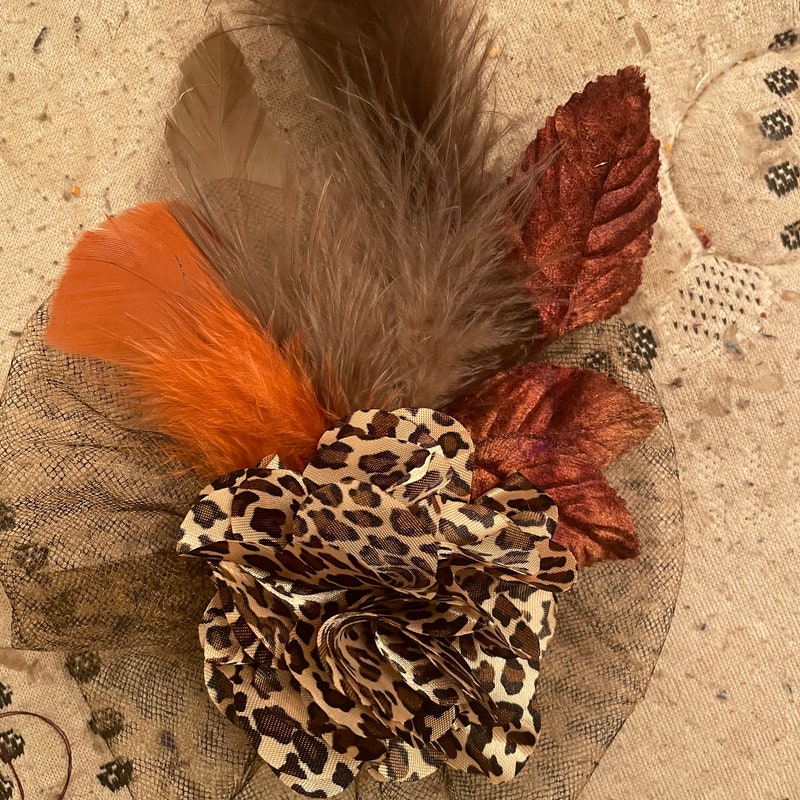 Leopard Print Flower Broochs - Etsy