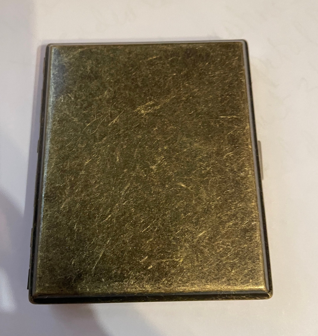 Vintage Bronze 2-clip Cigarette Wallet Case Business Credit Card Holder ...