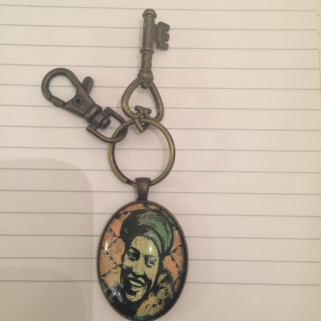 Retro Zora Neale Hurston Large Oval Key Chain, Swivel Clip & Antique ...