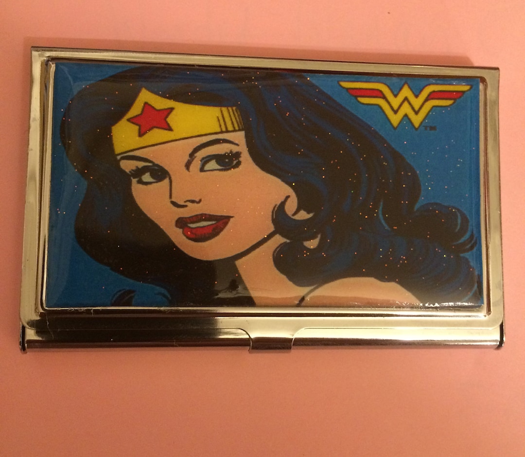 Blue Wonder Woman Business Card Holder Credit Card Case - Etsy