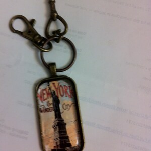 Retro New York the Wonder City Key Chain With Antique Key and Swivel ...