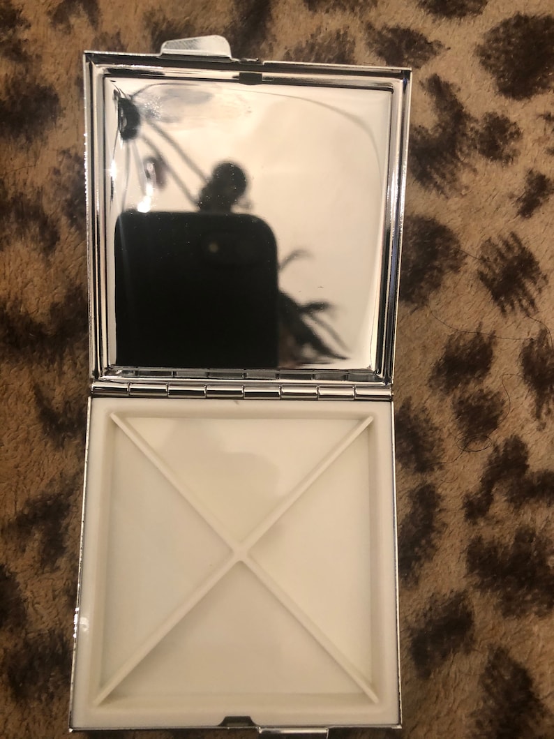 Retro Red Mickey Square Silver Pill Box or Mirror Compact - Etsy