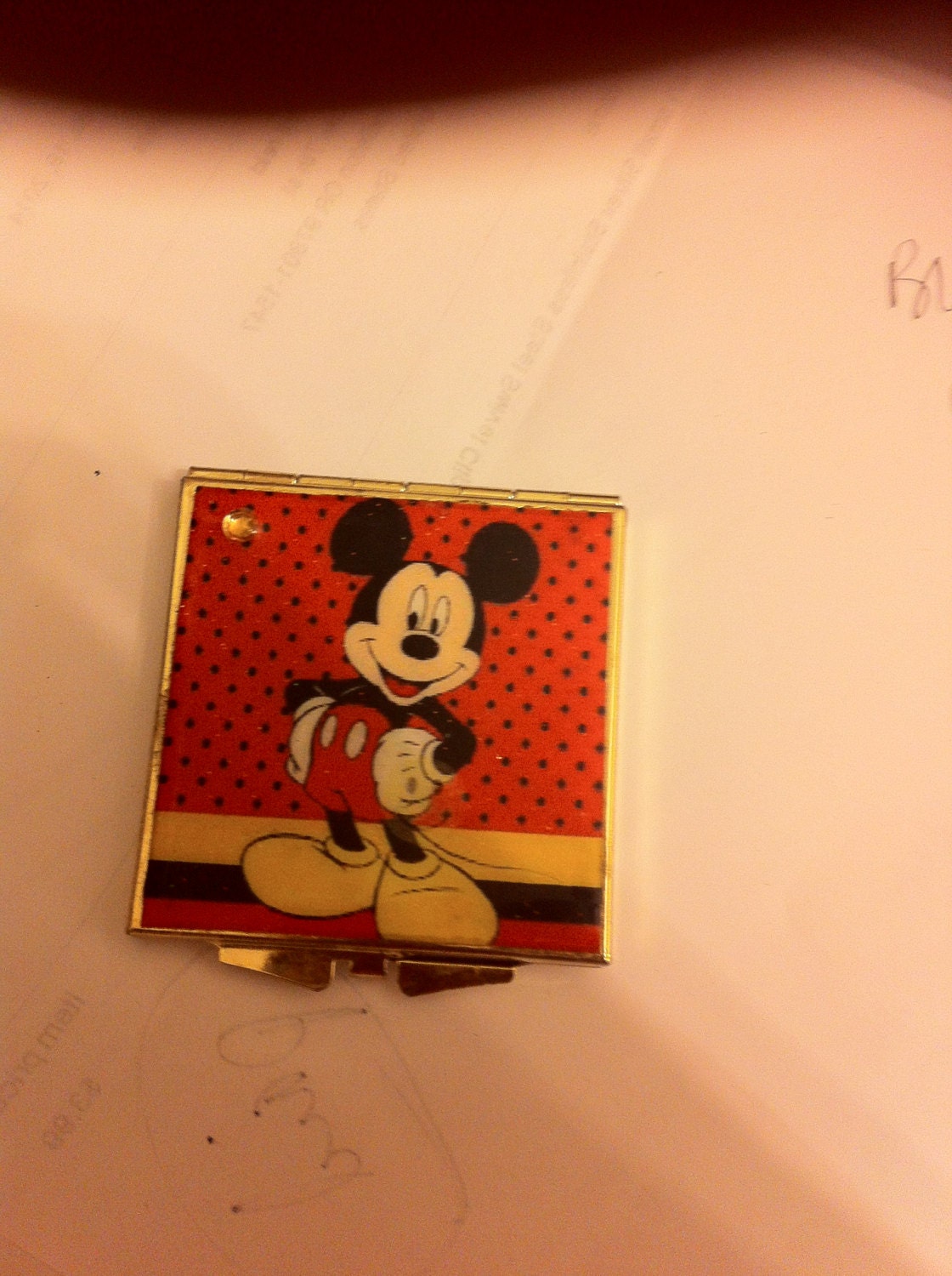 Retro Red Mickey Square Silver pill box or Mirror Compact | Etsy