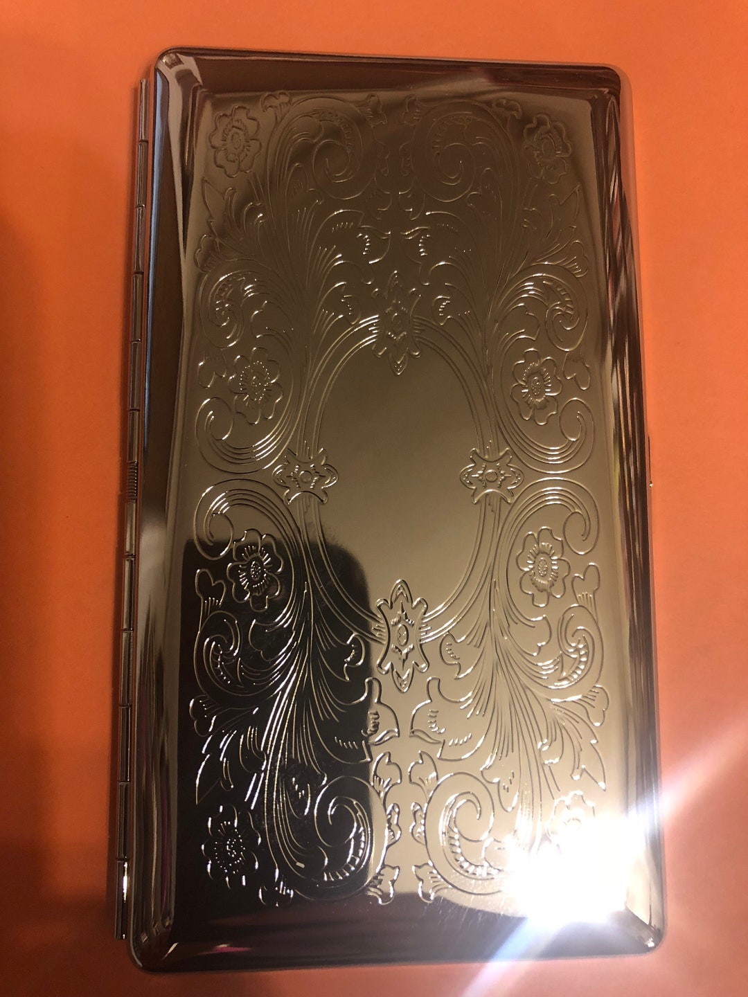 Silver Victorian Scroll Mirror Tissues 1-clip Business Credit Card ...