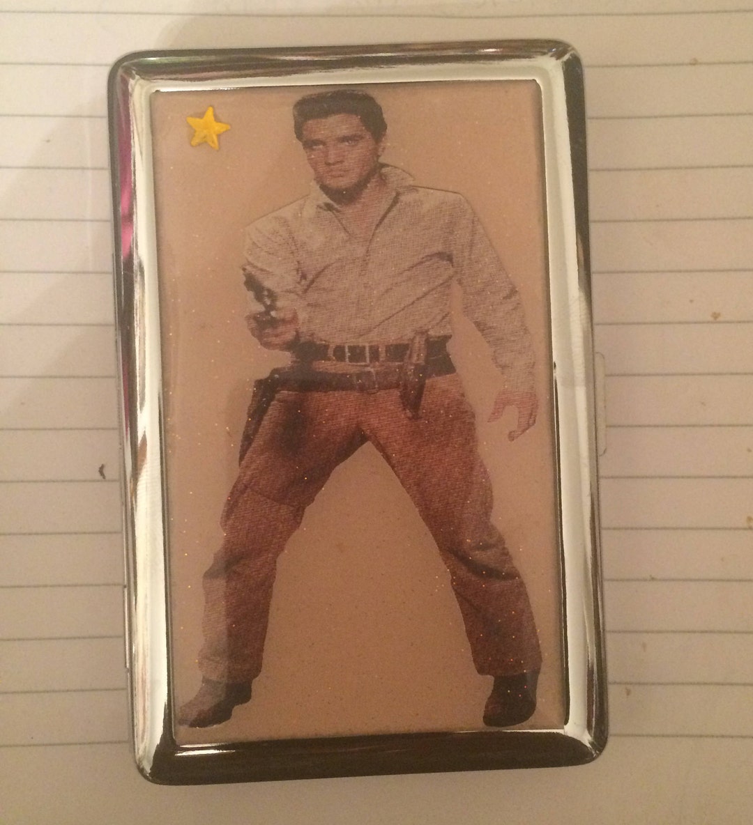 Retro Elvis 2-clip 100s Cigarette Credit Card I.D. Case Business Card ...
