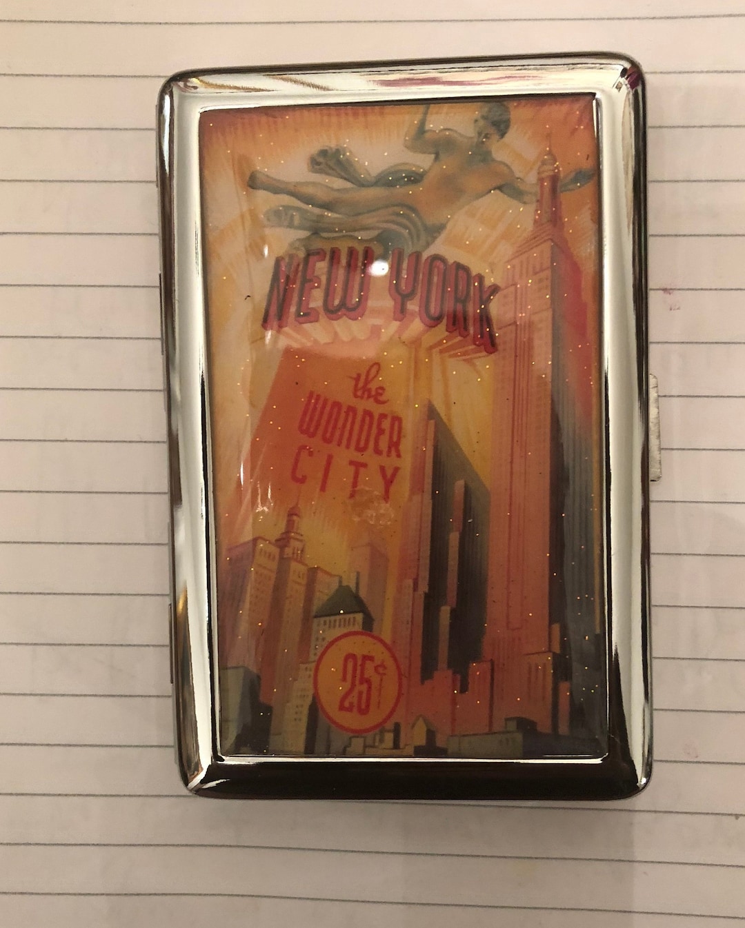 New York the Wonder City Rockefeller Center 2-clip Cigarette Case ...