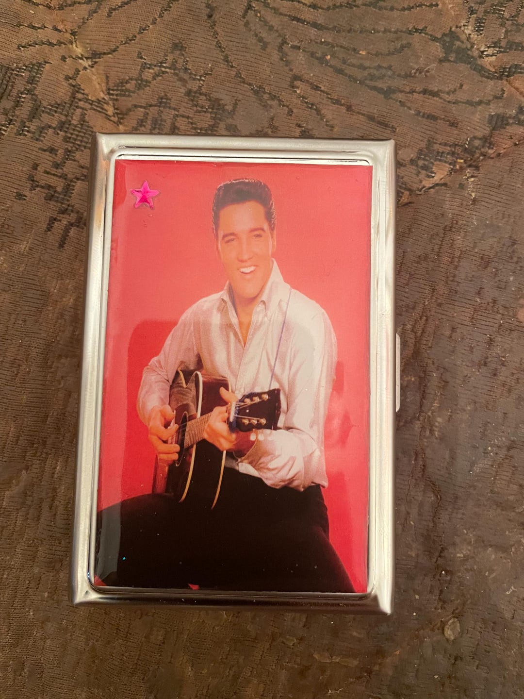 Retro Elvis 2-clip Regular Size Cigarette Case Business Credit Card I.D ...