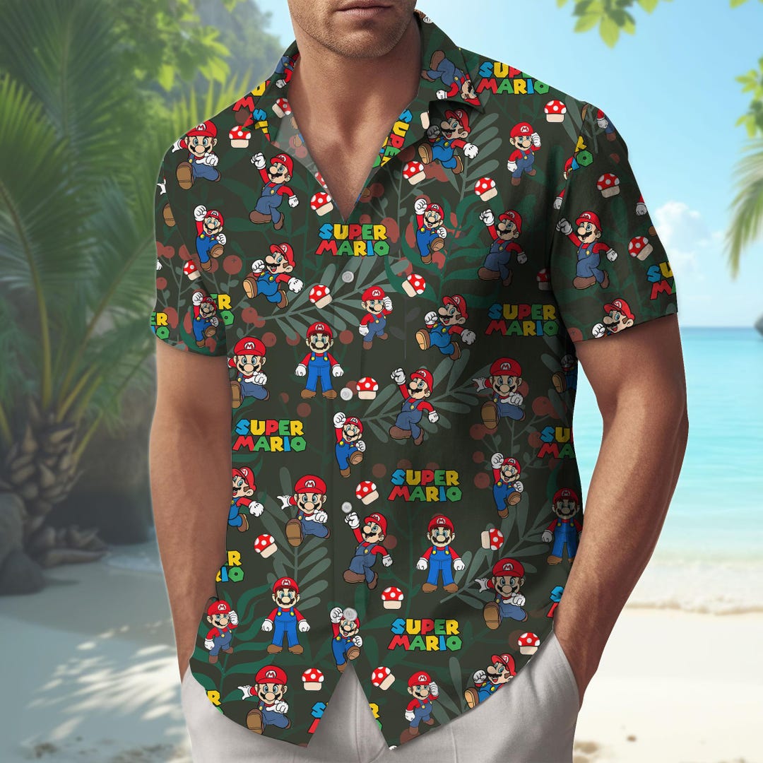 Super Mario Hawaiian Shirt, Mario Summer Shirt for Men Women, Beach ...