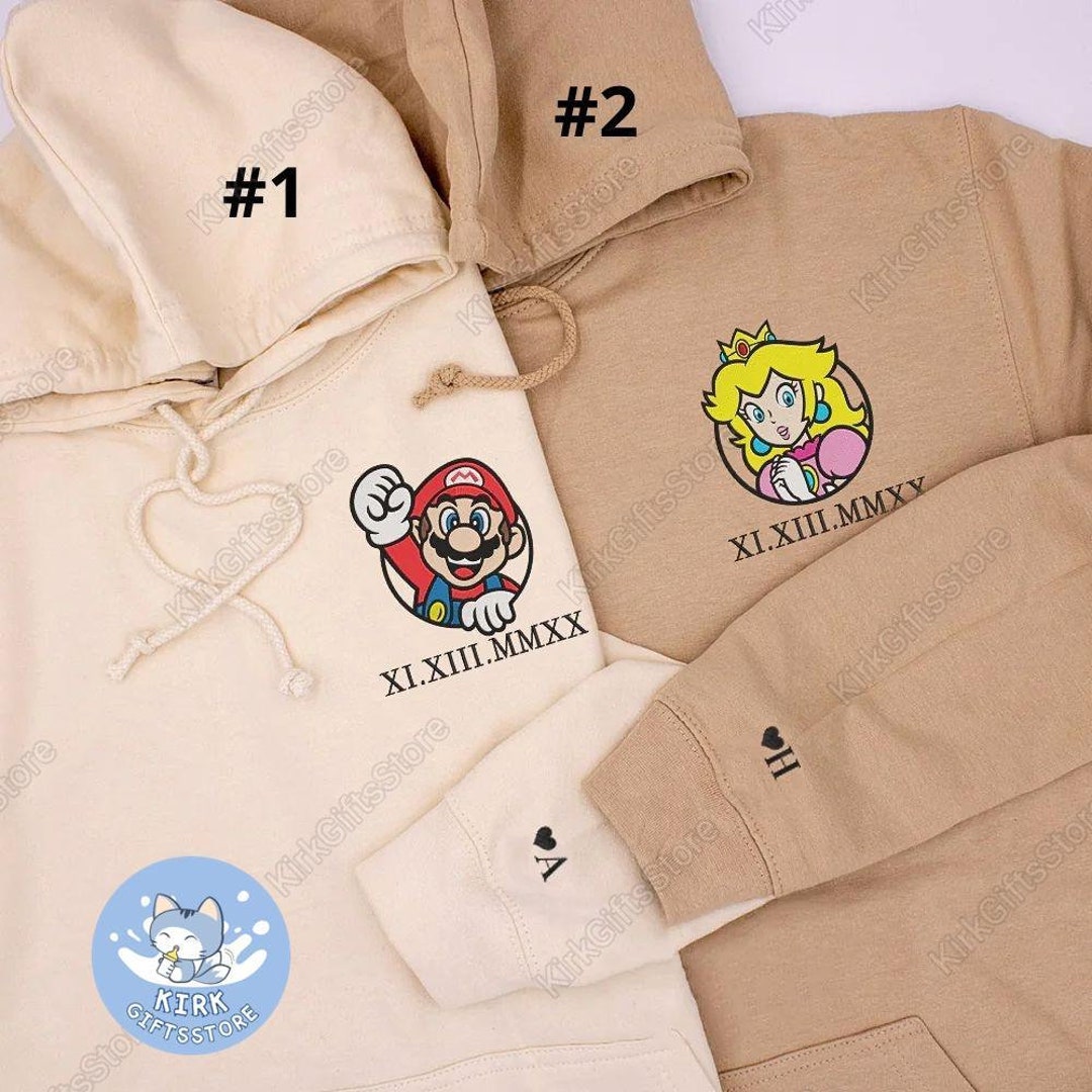 Super Mario Couples Shirt, Super Mario Embroidered Sweatshirt, Couples ...