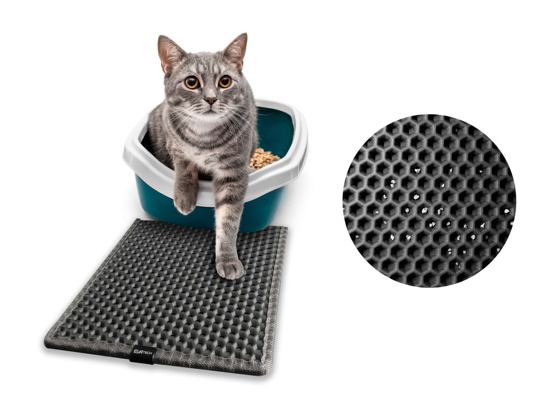 Two-layer Mat for Cat Litter Box (toilet) in 6 Colours and 3 Sizes, Non ...
