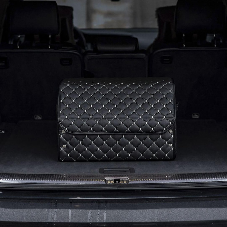 Personalized Black and Bllue Car Trunk Organizer & Magnetic Fixation ...