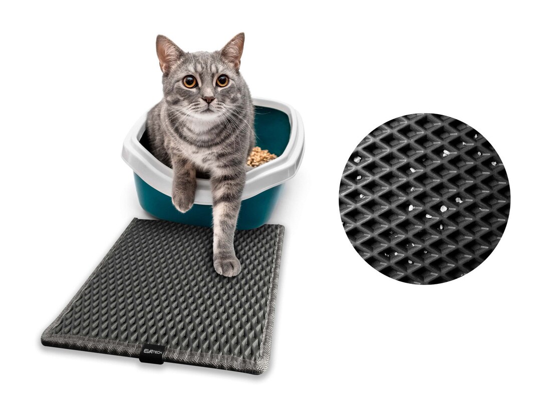 Litter Collecting Mat in 6 Colours & 3 Sizes, Double Layer Pet Litter ...