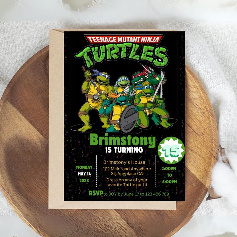 Ninja Turtle Invite - Etsy