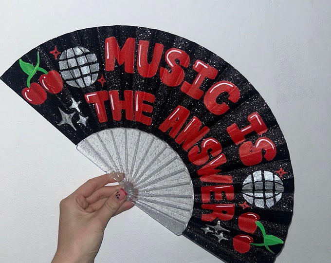Techno Fan / Hand Folding Fan / Rave / Festival / Party - Etsy UK