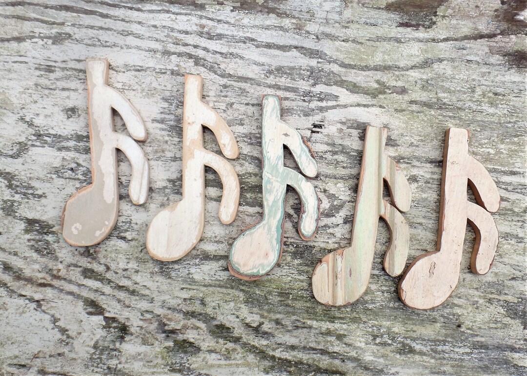 Large Music Notes Wall Art, 5 Sixteenth Notes, Reclaimed Wood Decor ...