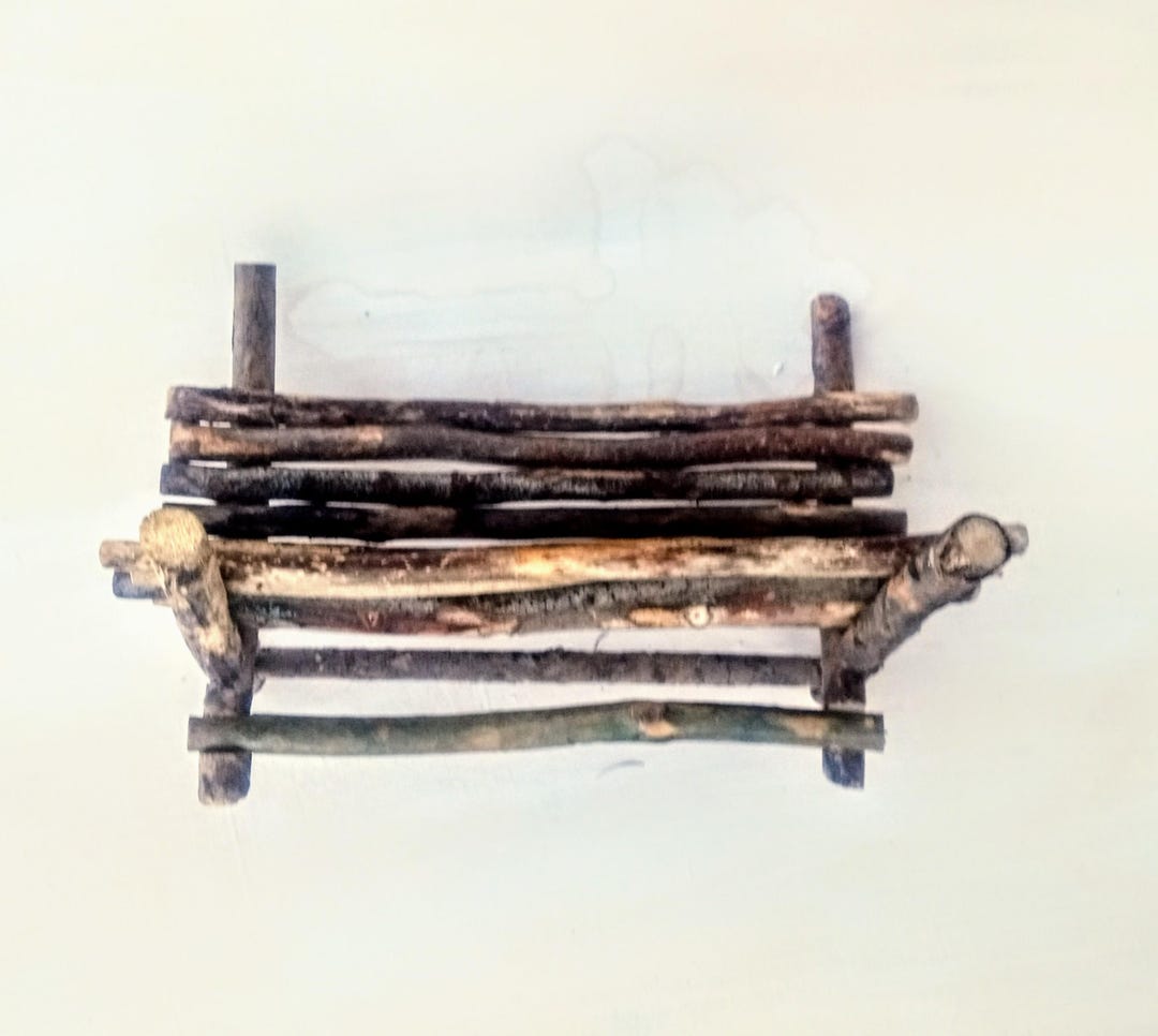 Rustic Stick Manger, Nativity Decor, Reclaimed Wood Manger, Christian ...