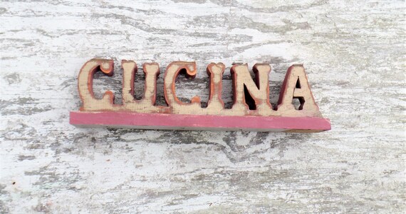 Wood Cucina Sign Italian Kitchen Sign Salvaged Wood Sign | Etsy