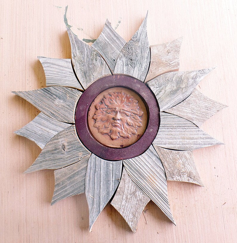 Green Man Tile Mosaic Forest Decor Architectural Salvage - Etsy