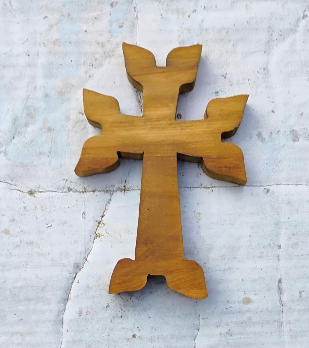 Salvaged Chestnut Wood Cross: Armenian Style, Religious Wall Decor - Etsy