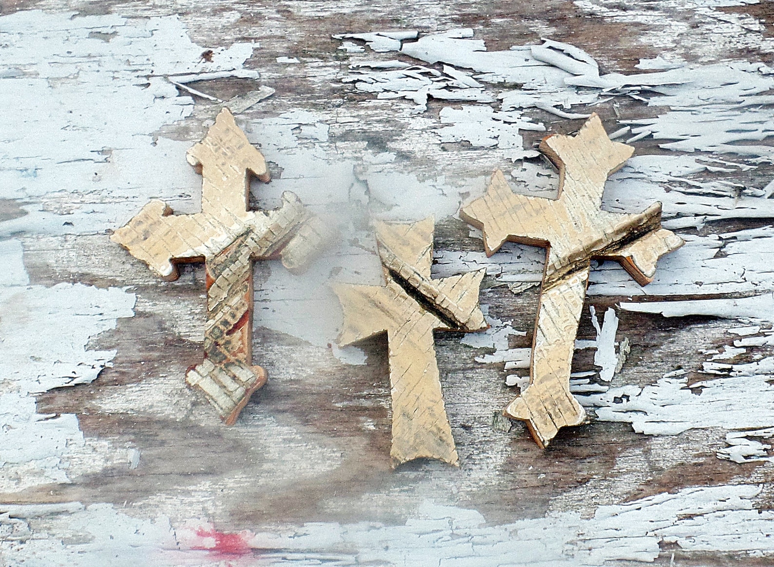 Tres cruces, cruces de pared de madera, decoración primitiva, cruz ...