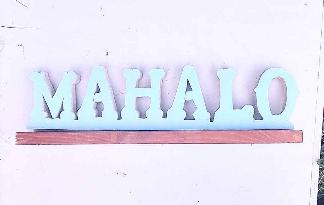 Mahalo Sign Hawaiian Decor Rustic Wood Sign Wedding Sign - Etsy