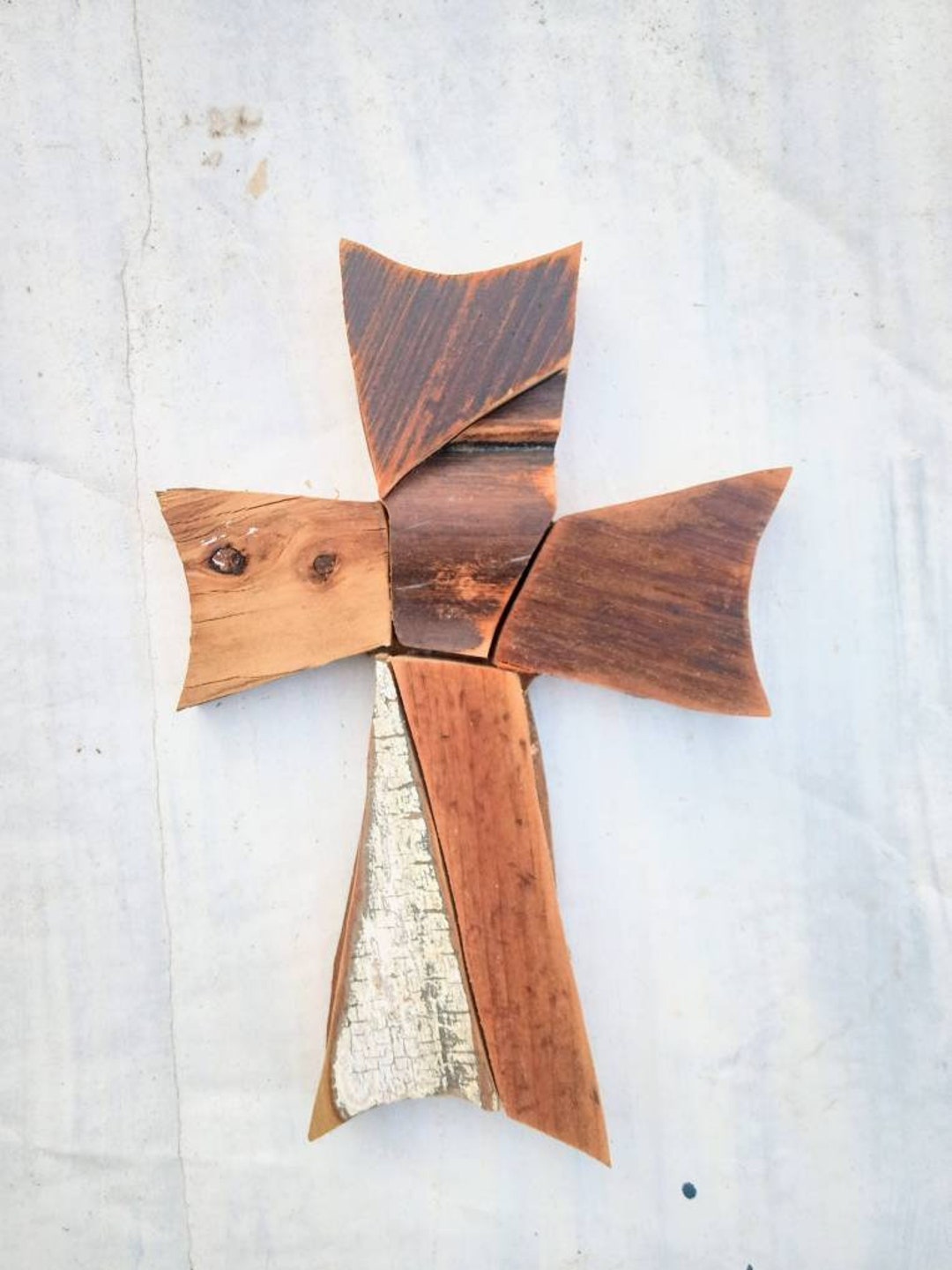 Rustic Mosaic Cross, Reclaimed Wood Cross, Religious Decor,boho Cross ...