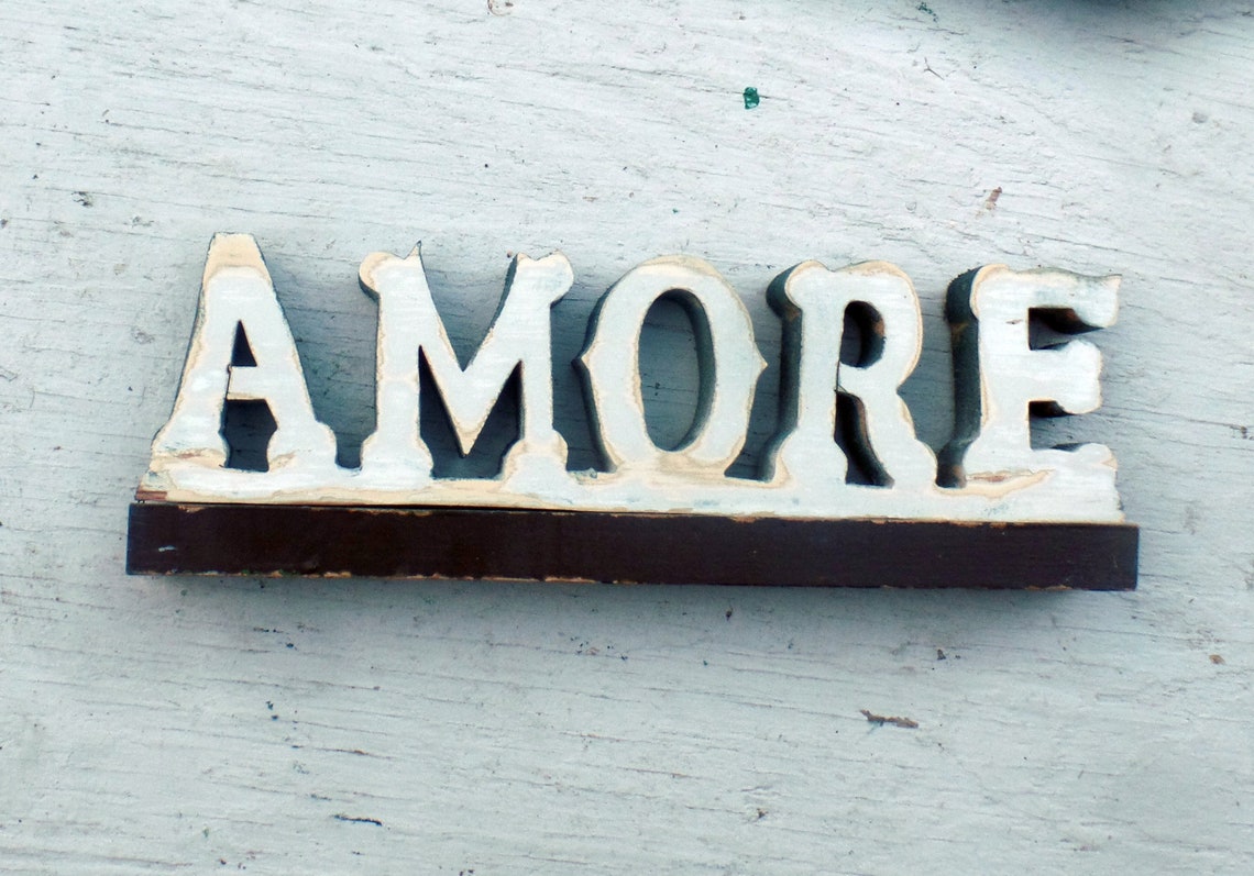 Amore Sign Italian Decor Reclaimed Wood Sign Recycled Wood | Etsy