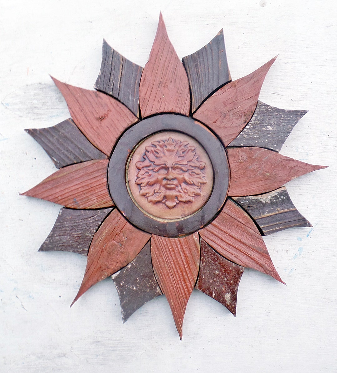 Green Man Tile Mosaic, Forest Decor, Architectural Salvage, Pagan Gift ...