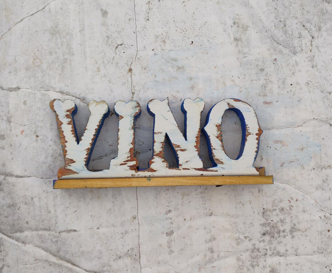 Vino Sign, Wine Decor, Distressed Home Decor, Wooden Bar Sign, Man Cave ...