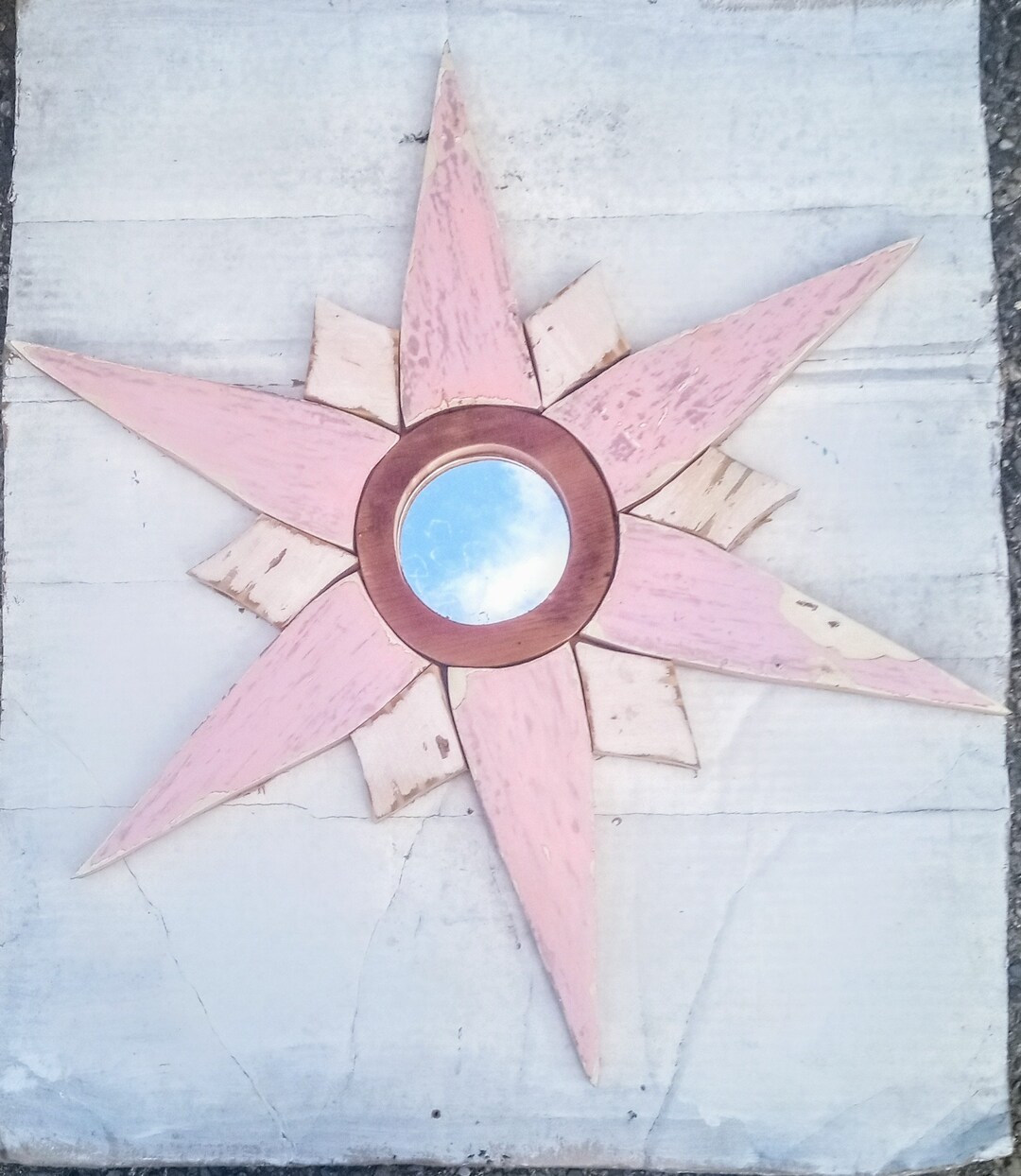 Sunburst Mirror Reclaimed Wood Mirror, Coastal Mirror, Starburst Mirror ...