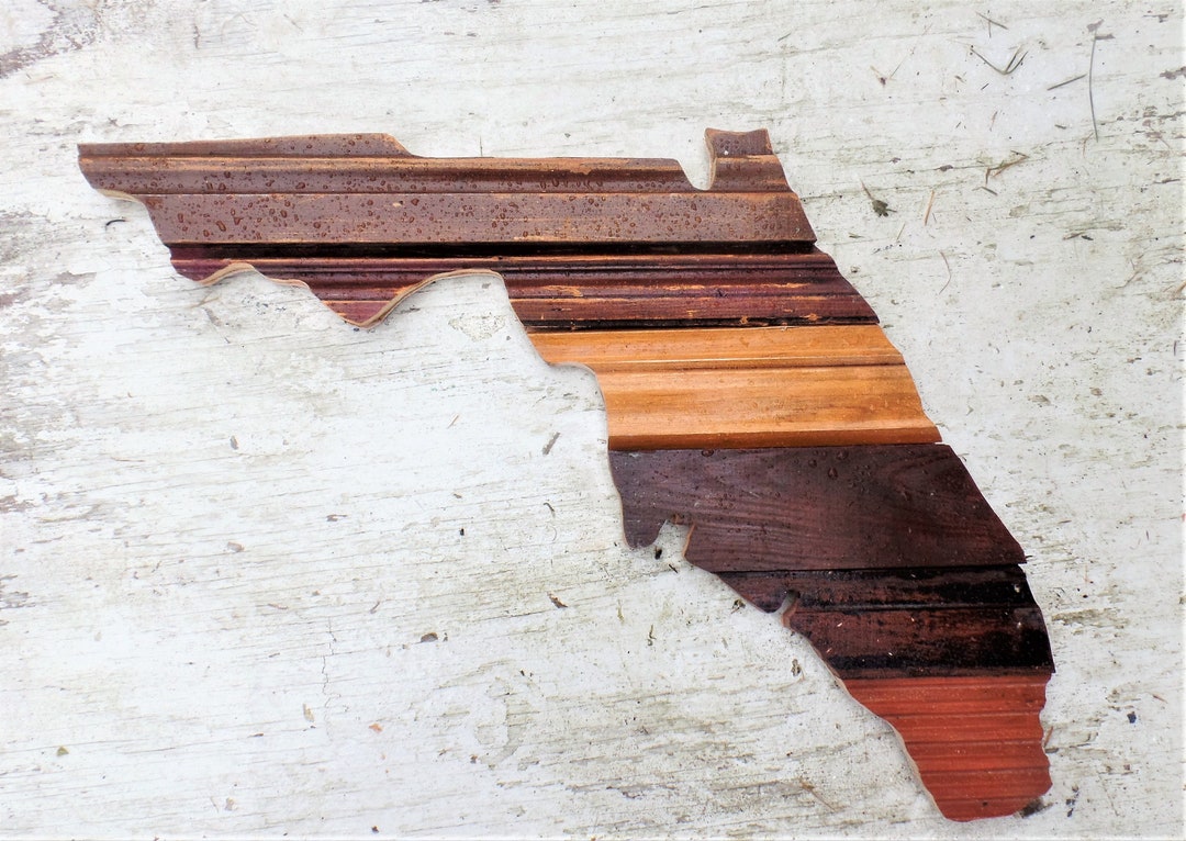Florida Wall Art. State Outline, Beach House Decor, Architectural ...