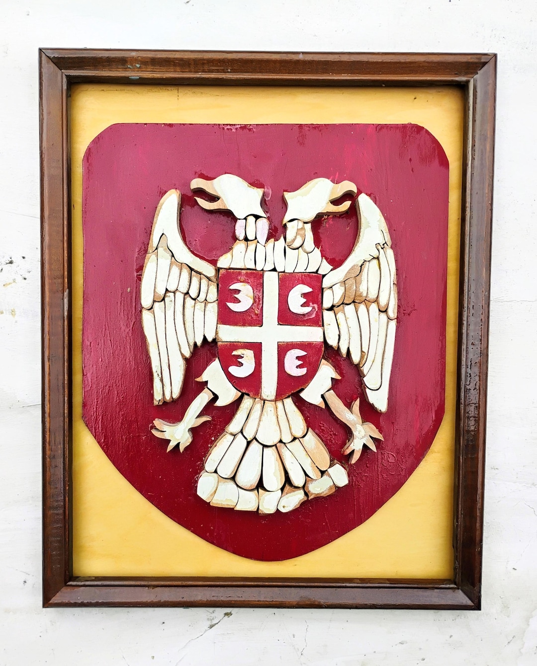 Serbian Double Eagle, Heraldry Mosaic, Serbian Wall Art, Serbia Coat of ...
