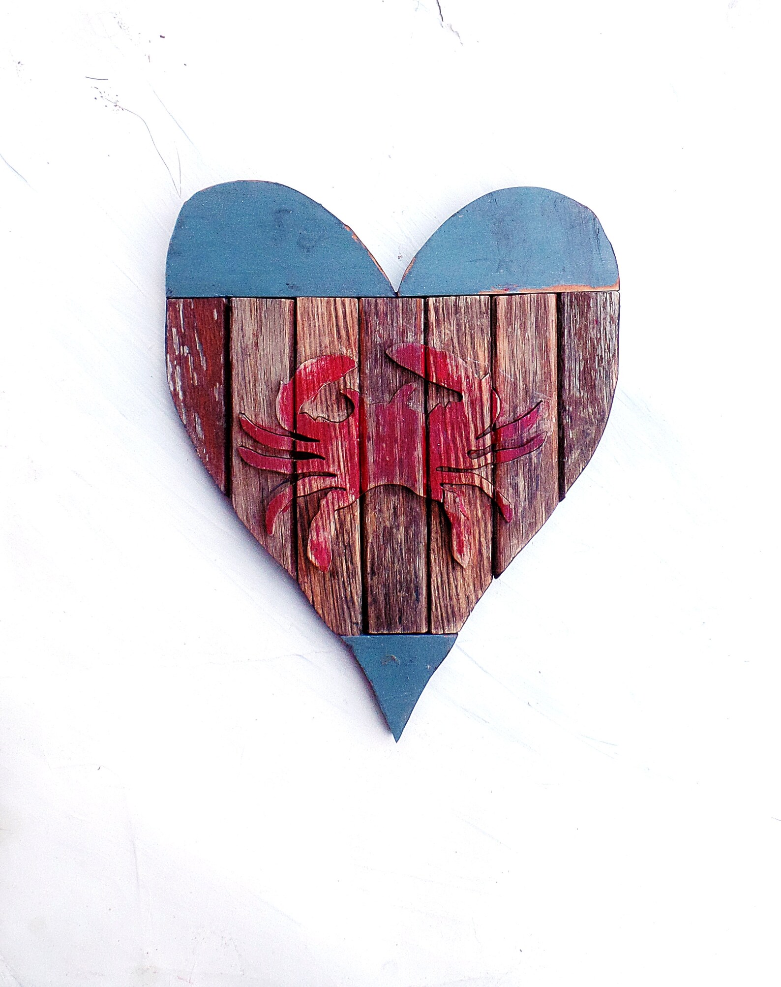 Crab Heart Nautical Decor Bohemian Decor Rustic Wall Decor - Etsy